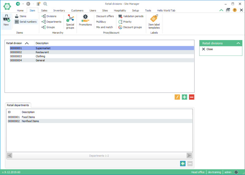 Views, tabs and dialogs