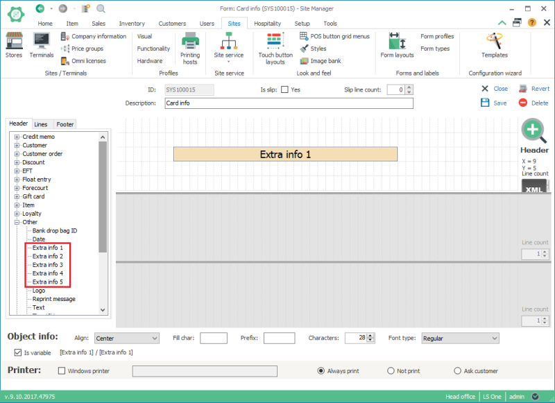 How to implement Extra info variables